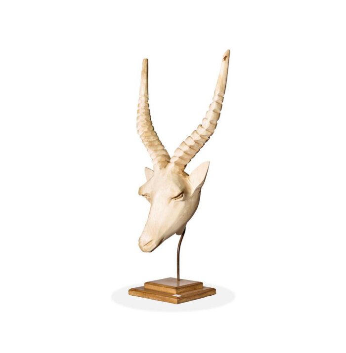 Carved Wooden Springbok Head | Kaya Living - Timeless African Elegance ...